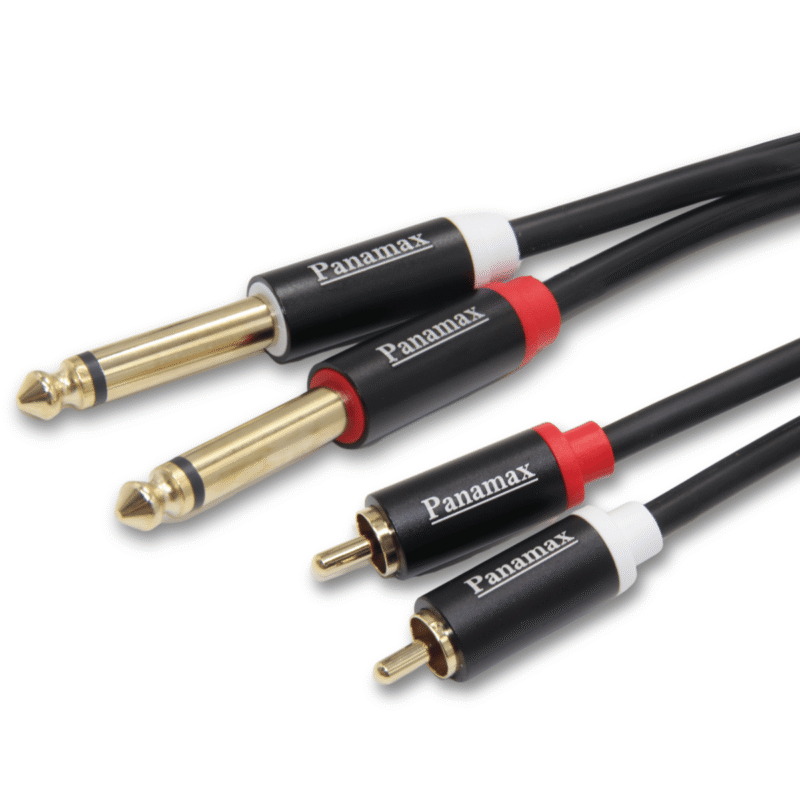 Panamax Premium Quality 6.35MM Dual Mono Male to Dual RCA Male Audio ...